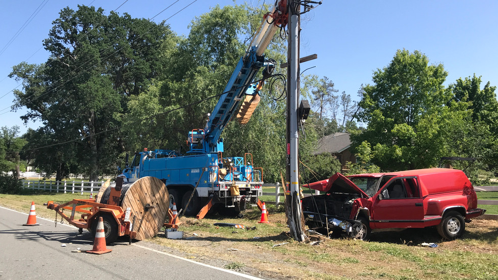 Road closed after truck hits Spectrum bucket truck and damages power ...